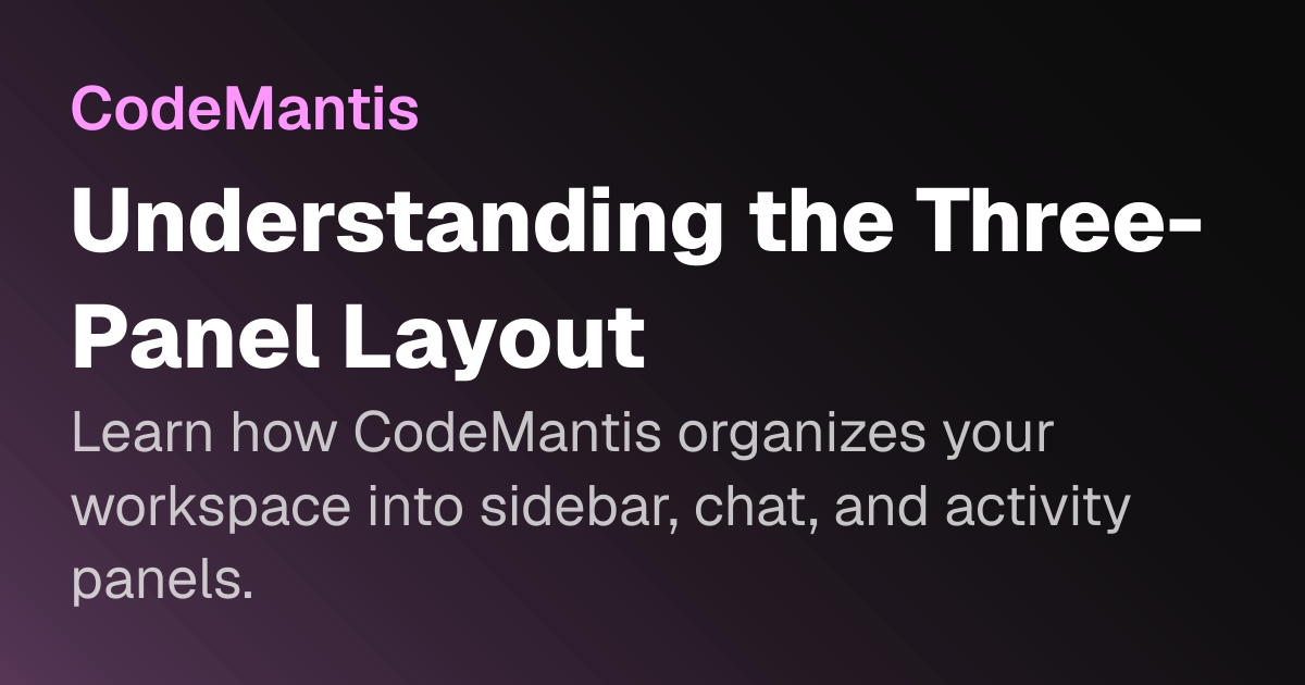 Understanding the Three-Panel Layout — CodeMantis Help